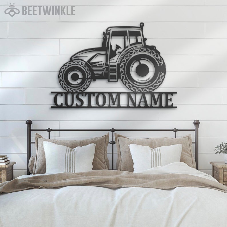 Custom Tractor Driver Metal Wall Art LED Light Personalized - Etsy