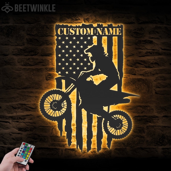 Led Dirtbike Metal Wall Art - Etsy