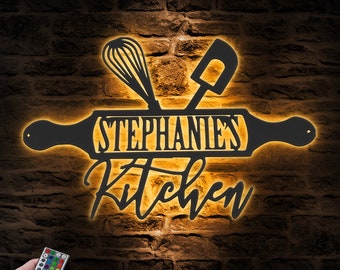 Custom Chef Logo Afcultures RGB Led Lights Metal Wall Art - Etsy