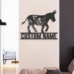 Custom Wildflower Donkey Metal Wall Art LED Light Personalized Wild ...