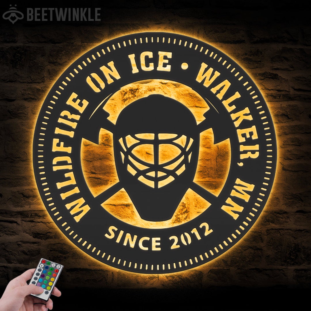 Custom Wildfire Firefighter Metal Wall Art LED Light Personalized ...