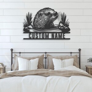 Custom Beaver Metal Wall Art LED Light Personalized Beaver Lover Name ...