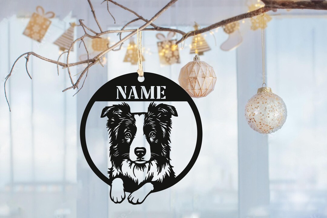 Custom Border Collie Metal Ornament Sign Dog Christmas Ornament ...
