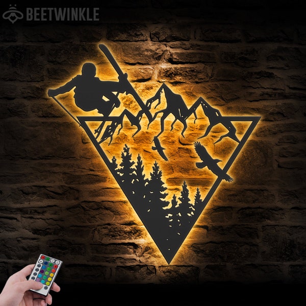 Skier Metal Art - Etsy