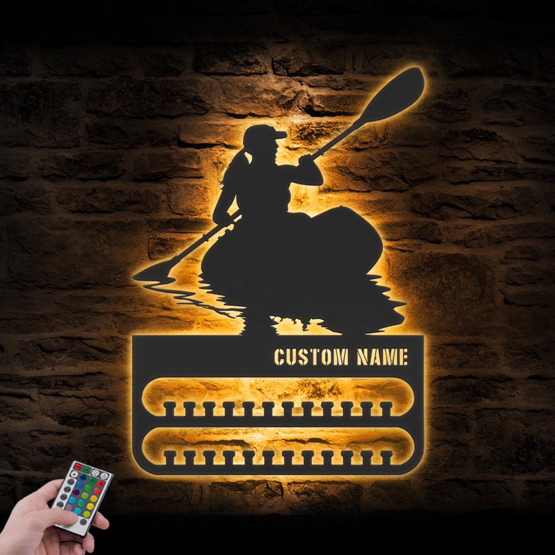 Custom Kayak Rowing Medal Hanger With Led Light Medal Holder Display ...