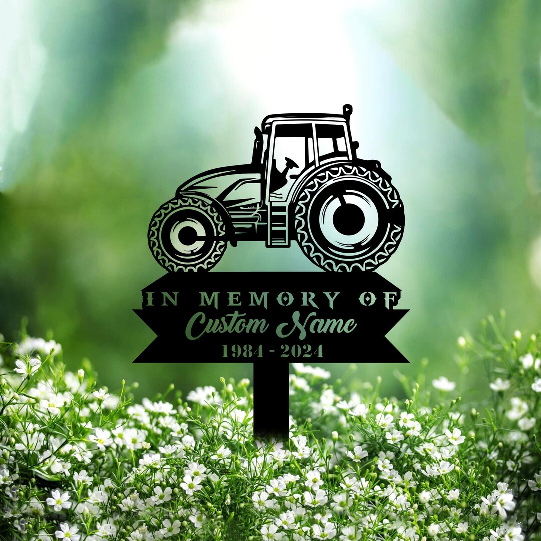 Custom Tractor Driver Metal Memorial Stake Personalized Farm Tractor ...