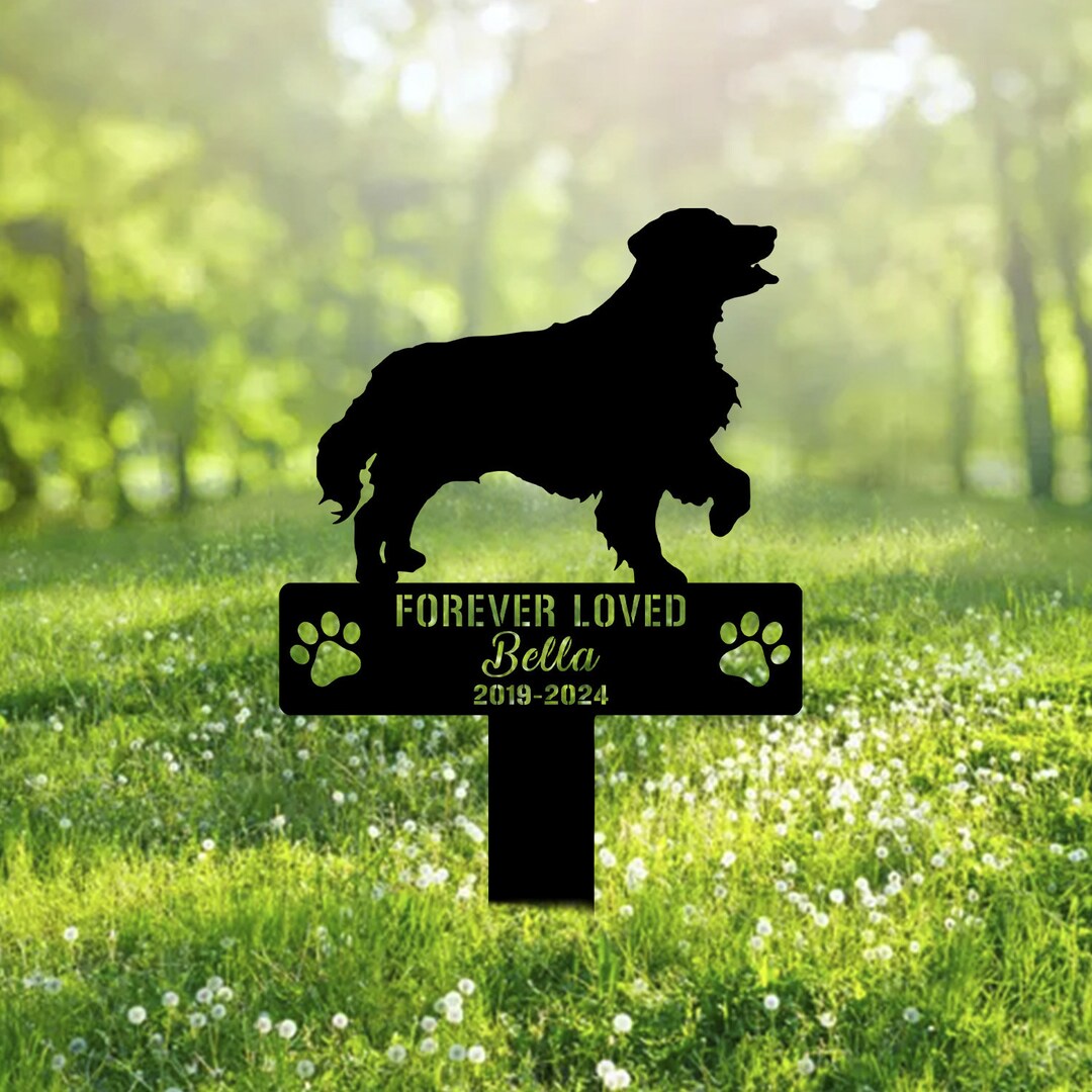 Custom Golden Labrador Retriever Metal Memorial Garden Stake ...