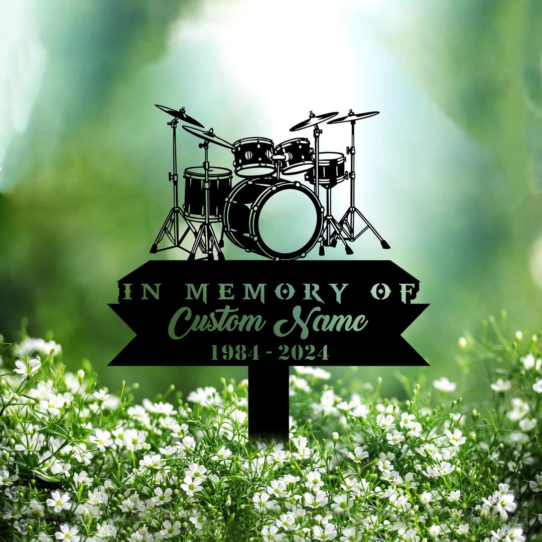 Custom Drummer Metal Memorial Stake Personalized Drum Musical ...
