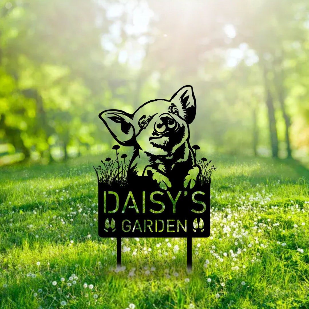 Custom Pig Farmhouse Metal Garden Sign Personalized Cattle Farm Name ...