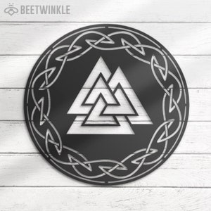 Valknut Metal Wall Art LED Light Viking Symbol Sign Home Decor Viking ...