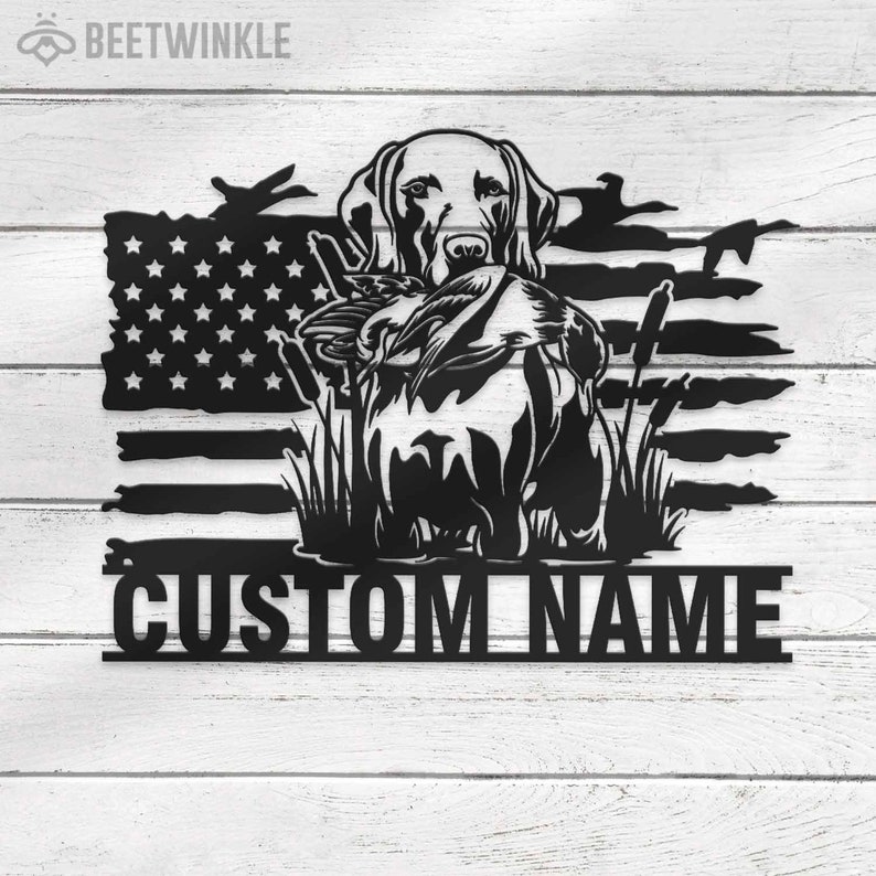 Custom Dog Hunting US Flag Metal Wall Art LED Light - Etsy