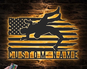 Custom Man Swimmer Metal Wall Art LED Light Personalized - Etsy