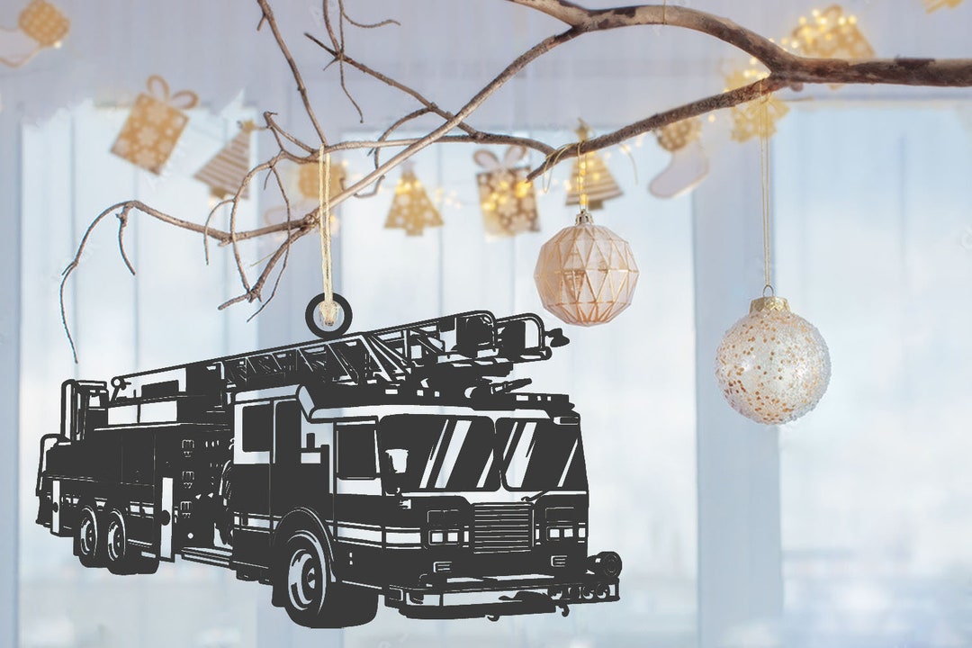 Engine Fire Truck Metal Ornament Fire Truck Sign Fire Truck Christmas ...