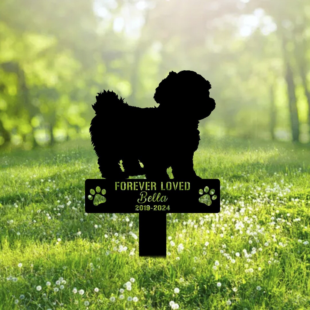 Custom Maltese Dog Metal Memorial Garden Stake Personalized Pet Grave ...