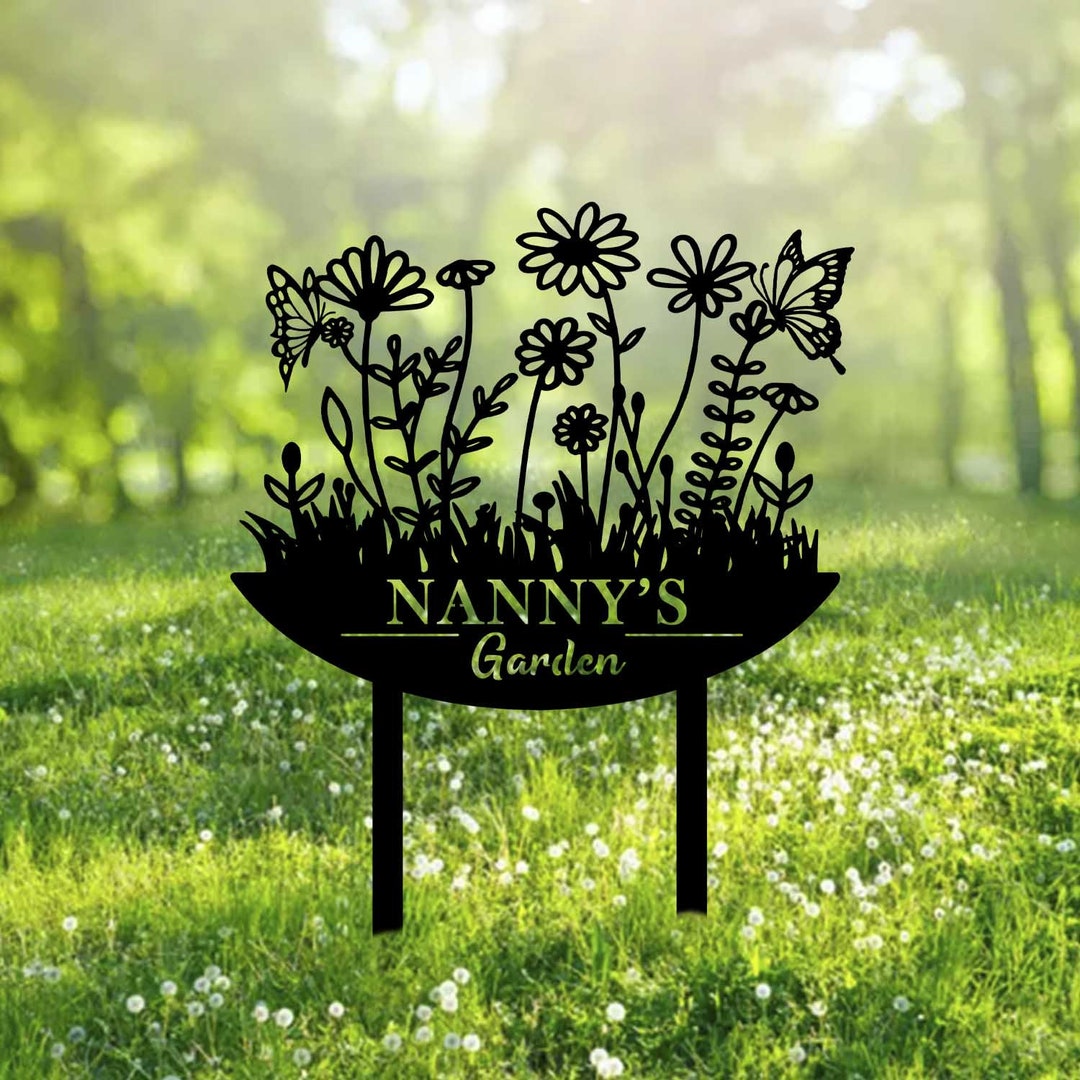 Custom Wild Flower Garden Name Metal Sign Personalized Wildflower Sign ...