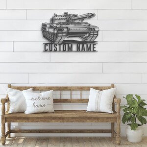 Custom Soldier Military Tank Metal Wall Art LED Light Personalized Army ...
