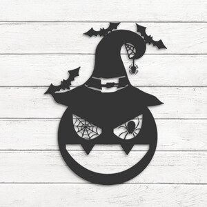 Halloween Horror Face Witch Metal Wall Art With Led Lights Ghostface ...