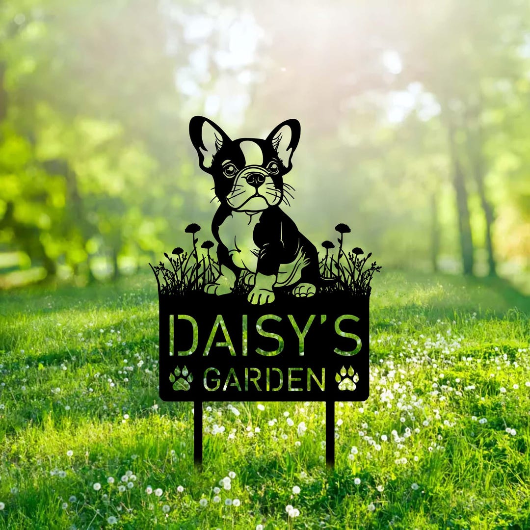 Custom Baby French Bulldog Metal Memorial Garden Stake Personalized ...