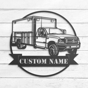 Custom Fast Food Truck Metal Wall Art LED Light Personalized Mobile ...