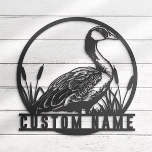 Custom Goose Farmhouse Metal Wall Art LED Light Personalized Goose ...