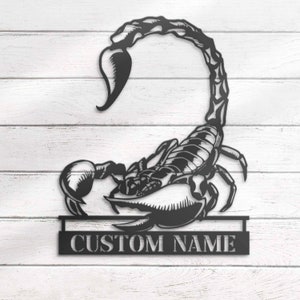 Custom Scorpion Metal Wall Art LED Light Personalized Scorpion Lover ...