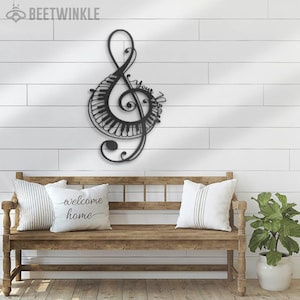 Custom Musical Note Piano Player Metal Wall Art LED Light Personalized ...