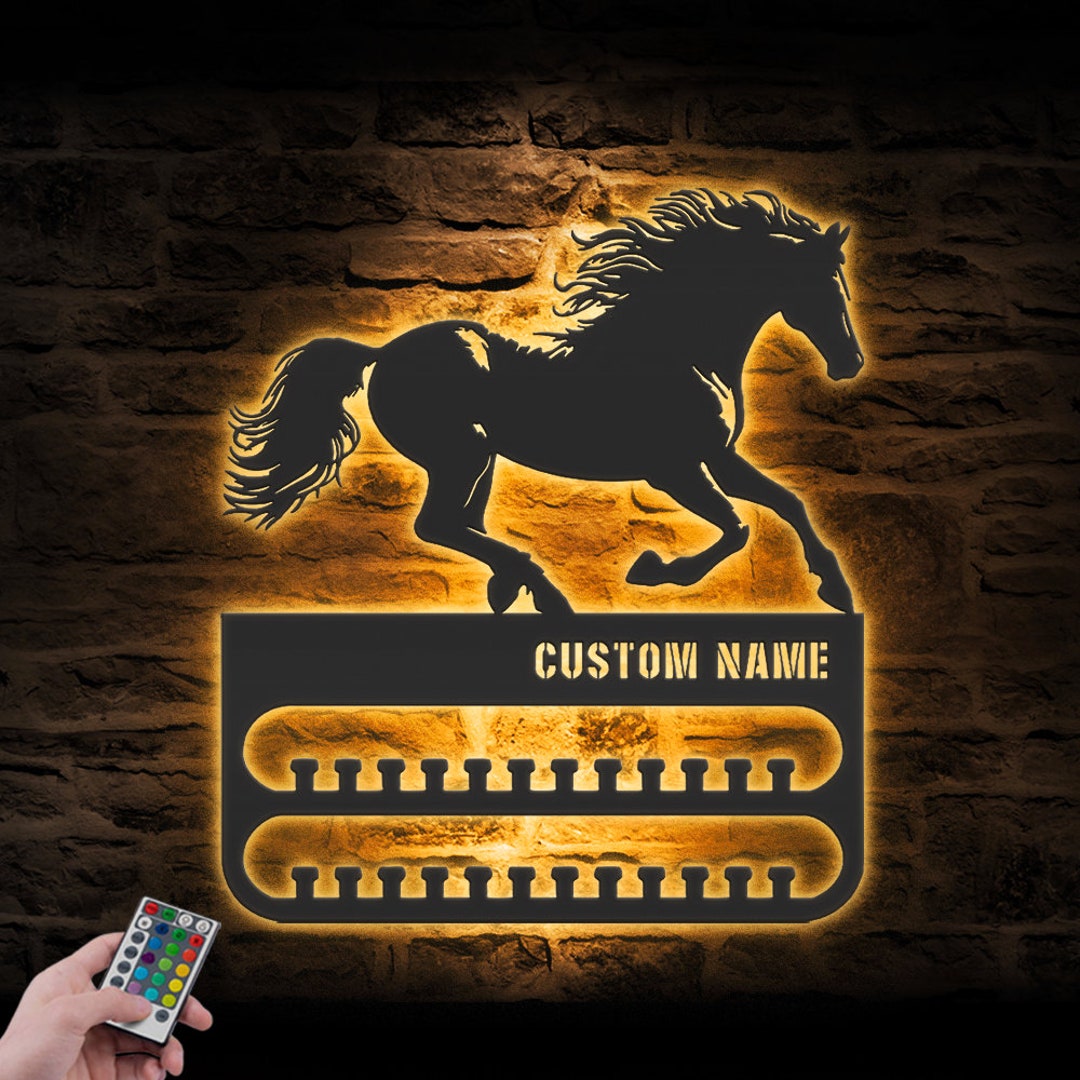Custom Horse Racing Medal Hanger With Led Light Medal Holder Display ... Custom Horse Racing Medal Hanger With Led Light Medal Holder Display ...