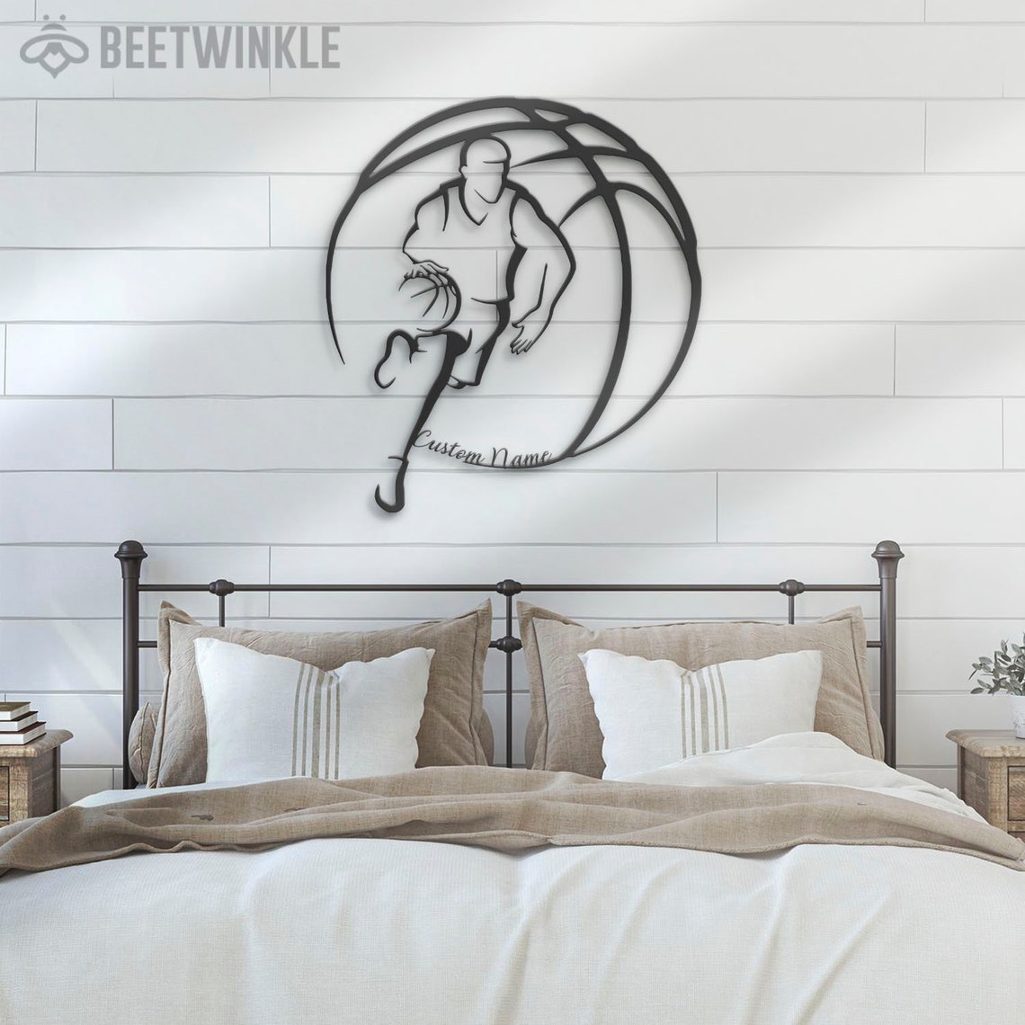 Custom Basketball Metal Wall Art LED Light Personalized Player - Etsy