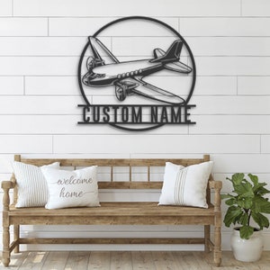 Custom Fighter Jet Pilot Metal Wall Art LED Light Personalized Aircraft ...