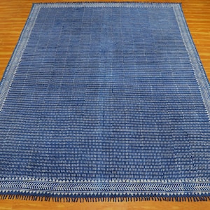 Handmade Indigo Dabu Printed Cotton Rug - Indian Hallway Runner - Etsy