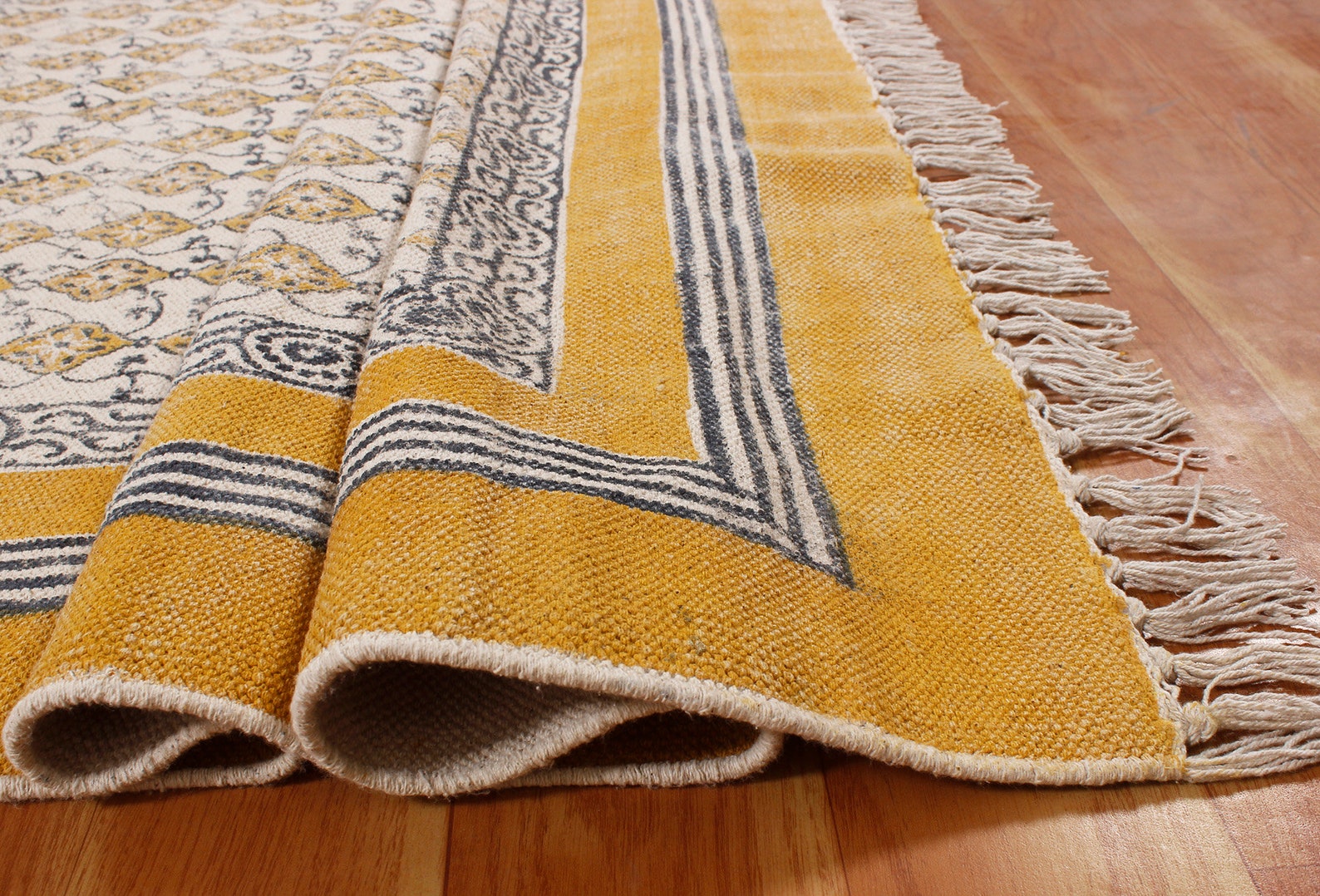 Handmade Yellow Rug Hand Block Print Area Rug Outdoor Yoga Rug - Etsy