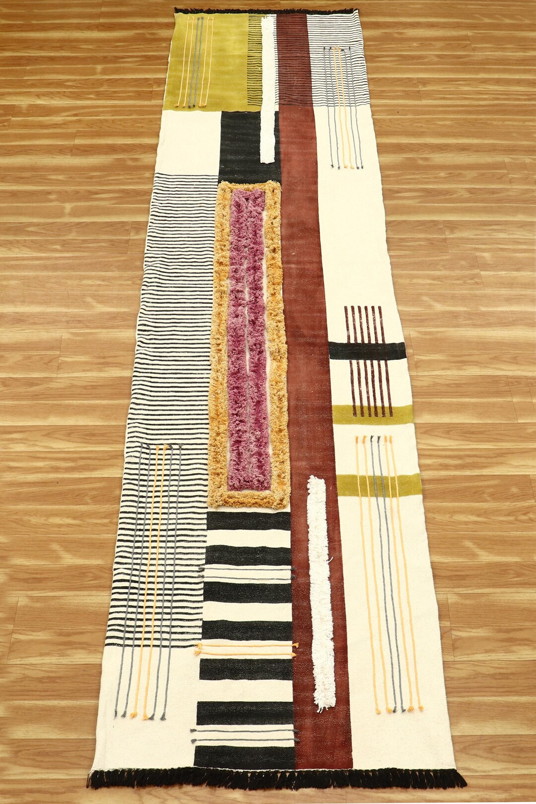 Hand Block Print Rug Handmade Runner Rug Woven Cotton Rug Kitchen ...