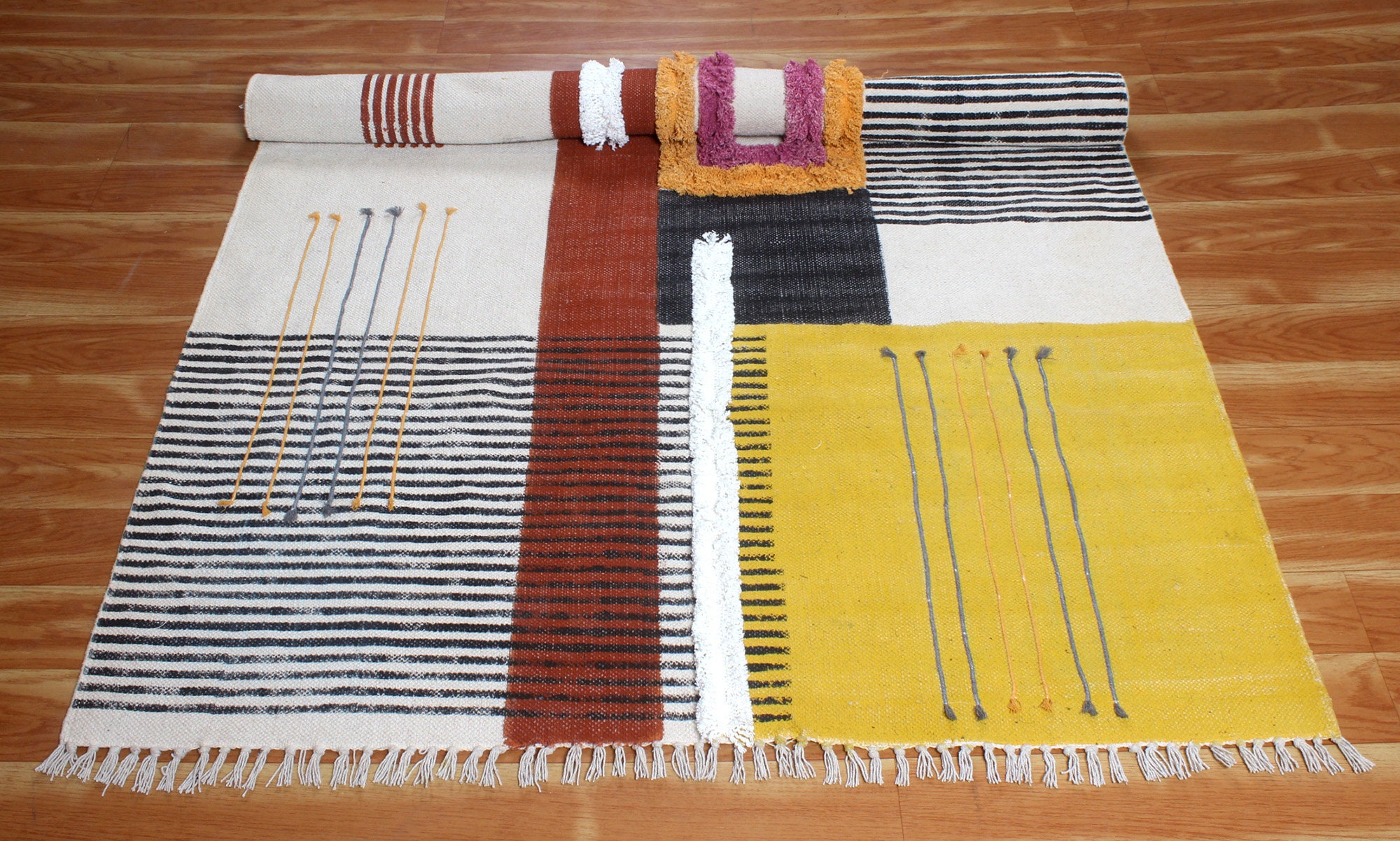 Tapis indien fait main Tapis imprimé à la main Tapis en coton - Etsy Canada