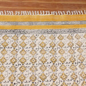 Handmade Yellow Rug Hand Block Print Area Rug Outdoor Yoga Rug - Etsy