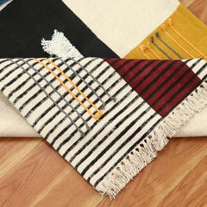 Hand Block Print Rug Handmade Runner Rug Woven Cotton Rug Kitchen ...