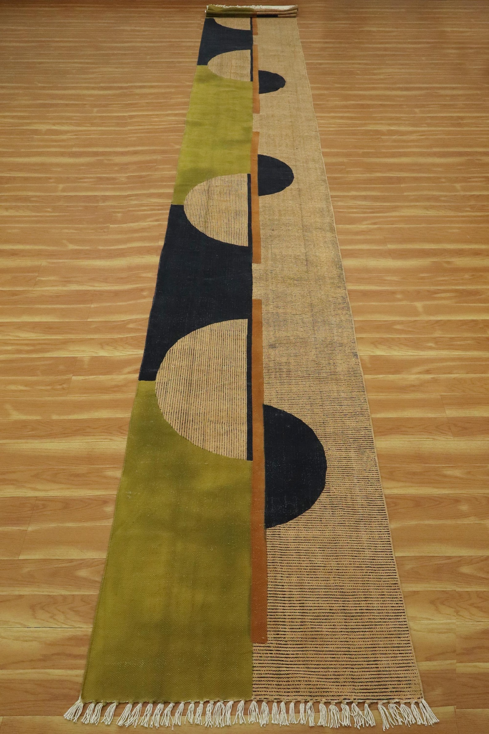 Olive Green/ Black Runner Rug Kilim Cotton Rug Dining Room Rug Hand ...