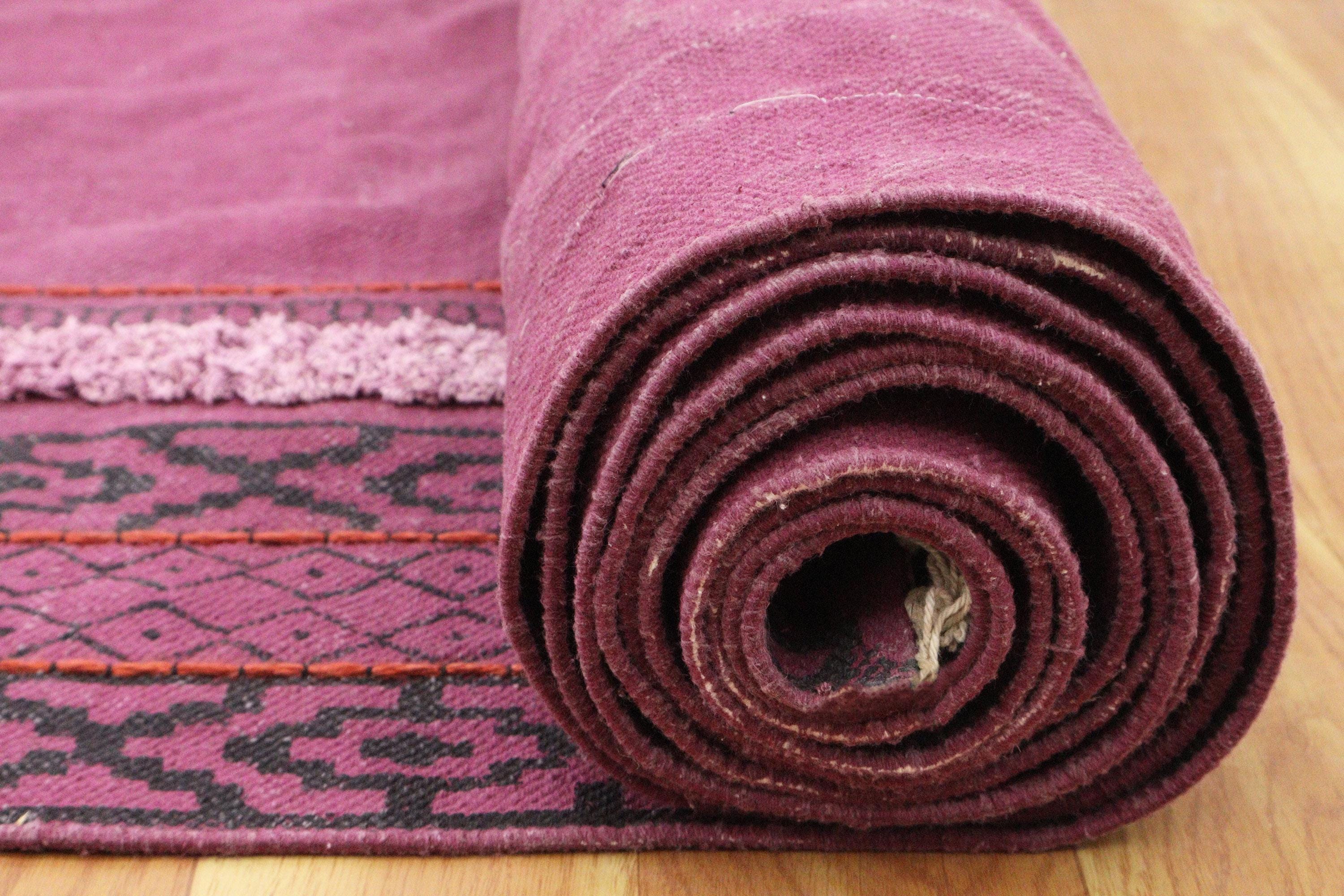 Purple Cotton Hallway Runner Rug, Handwoven Boho Area Rug - Etsy