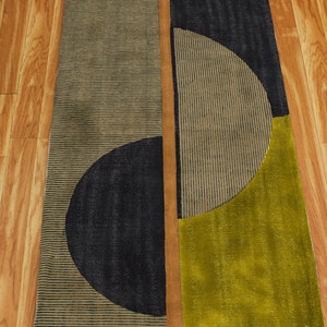 Olive Green/ Black Runner Rug Kilim Cotton Rug Dining Room Rug Hand ...