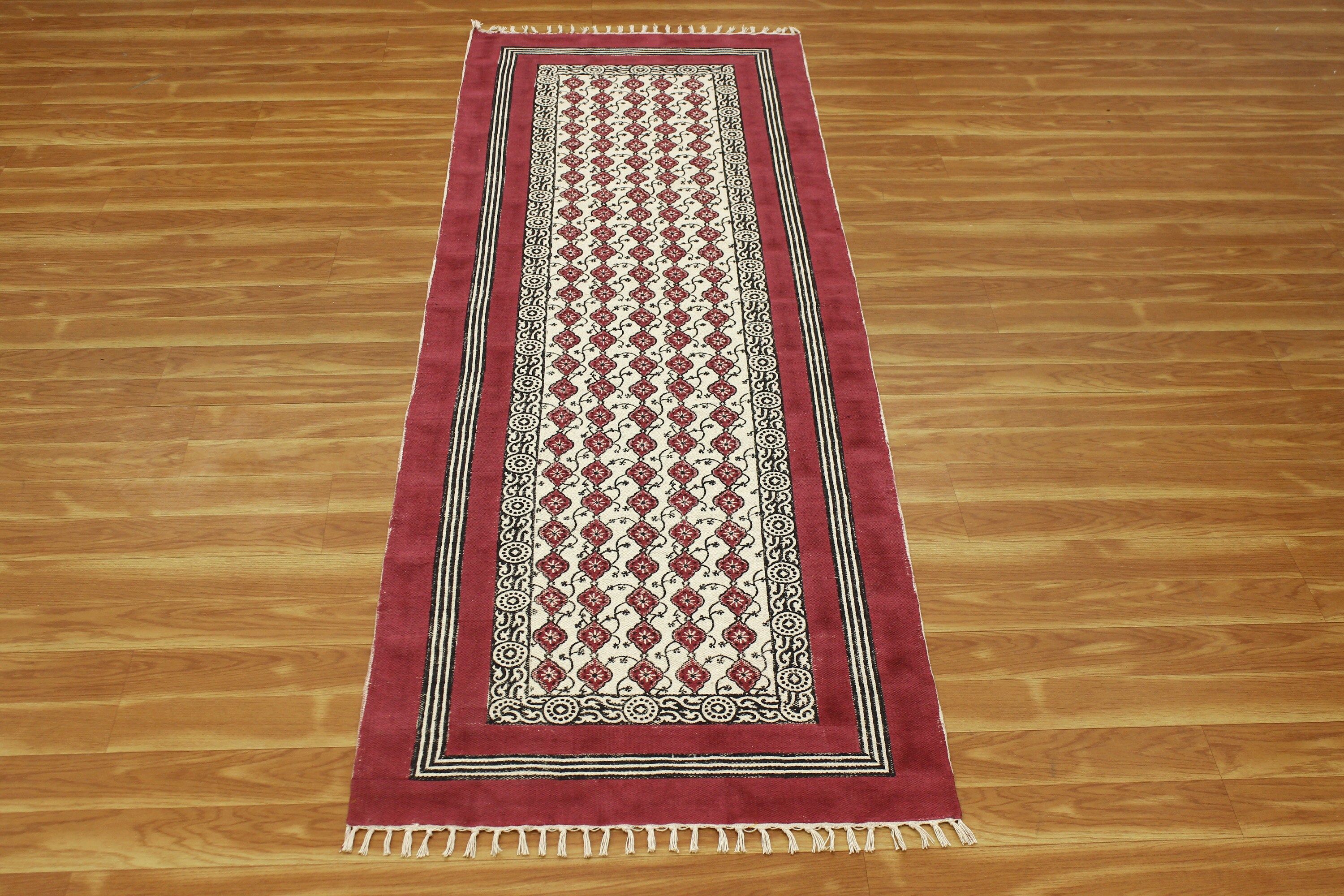 Yellow Hand Block Print Cotton Runner Extra Large Runner Hallway Runner ...