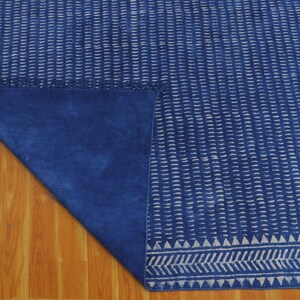 Handmade Indigo Dabu Printed Cotton Rug - Indian Hallway Runner - Etsy