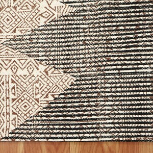 Beige and Black Hallway Stair Runner Handwoven Cotton Rug Custom Area ...