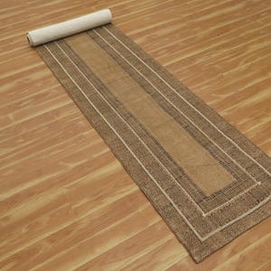 Large Hallway Stair Runner Brown Cotton Runner Rug Kitchen Bathroom ...
