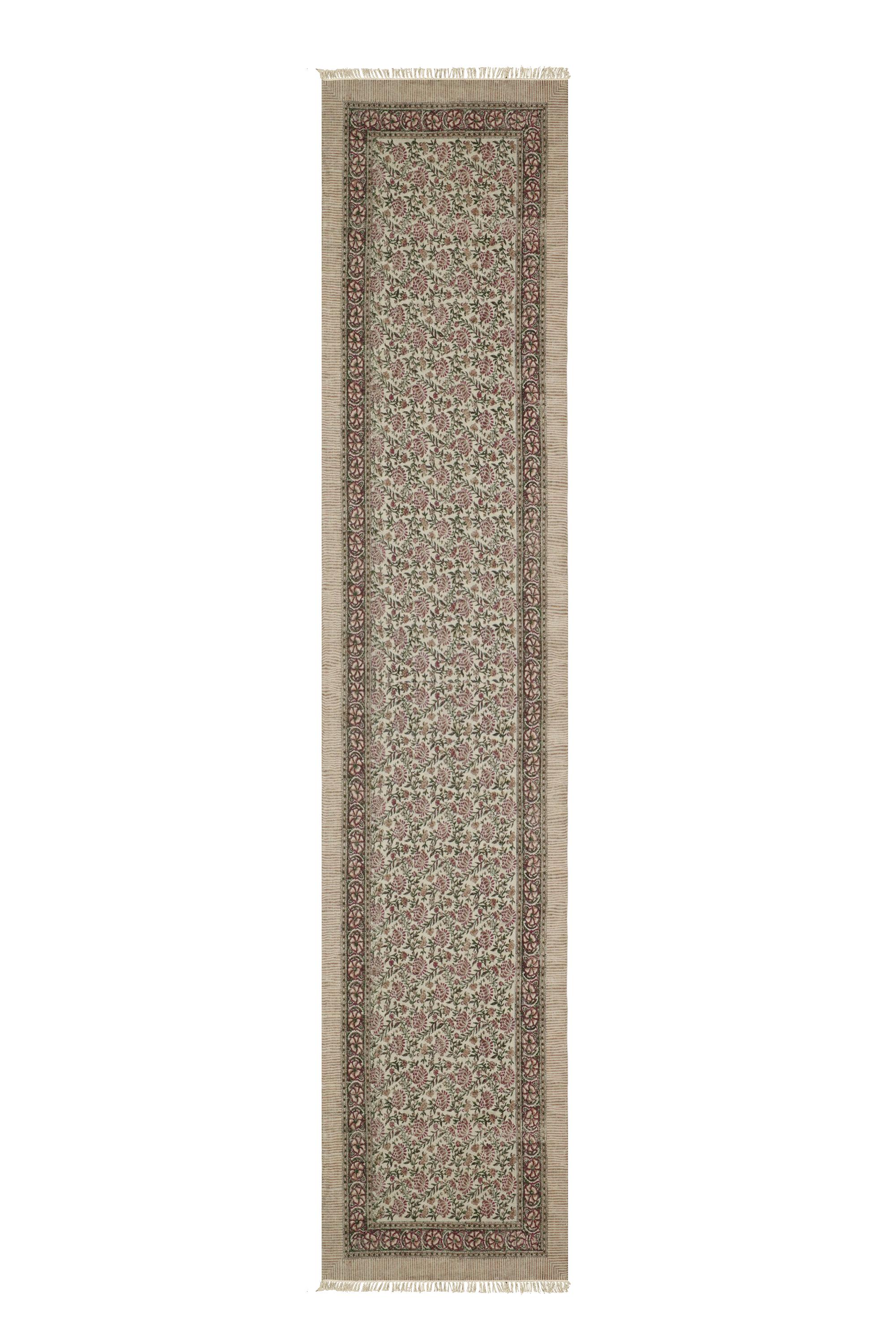 Large Hallway Stair Runner, Green Beige, Cotton Runner Rug, Kitchen ...