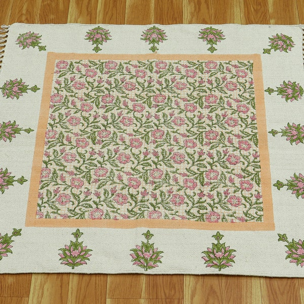Pink and Green Rug - Etsy