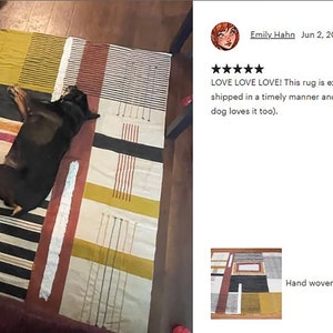 Grey Yellow Handwoven Coton Rug, Hallway Runner, Christmas Gift Rug ...