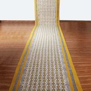Yellow Hand Block Print Cotton Runner – Bohemian Hallway Rug - Etsy
