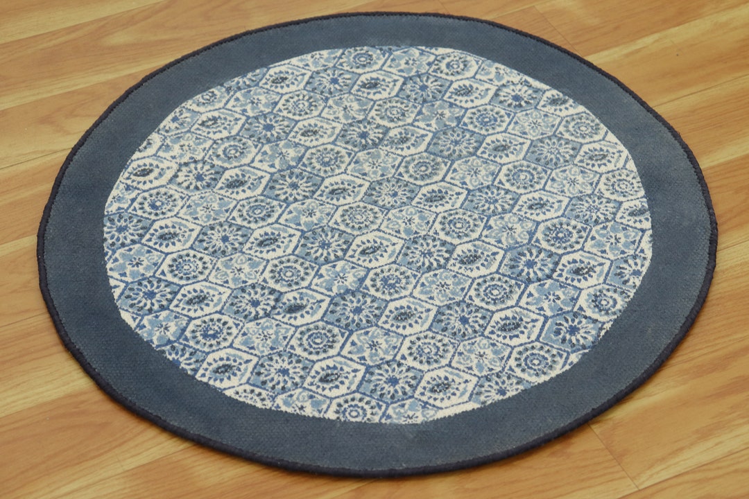 Indian Hand Block Print Round Rug Round Yoga Mat Bohemian Round Rug ...