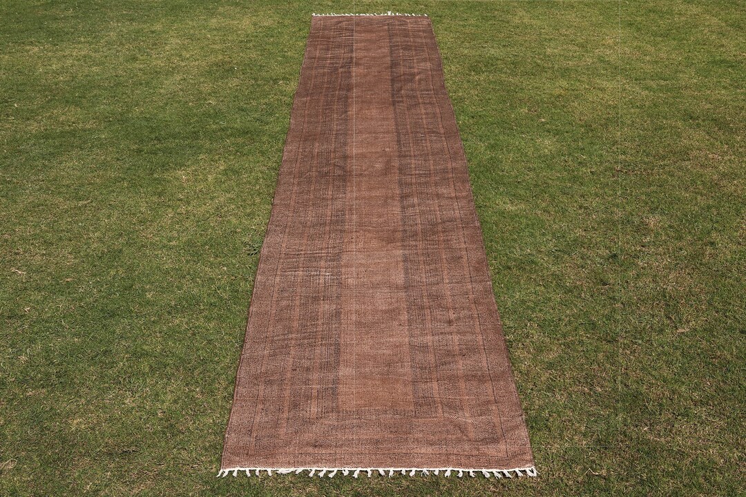 Brown Hallway Stair Runner Cotton Runner Rug Custom Living Room Runner ...