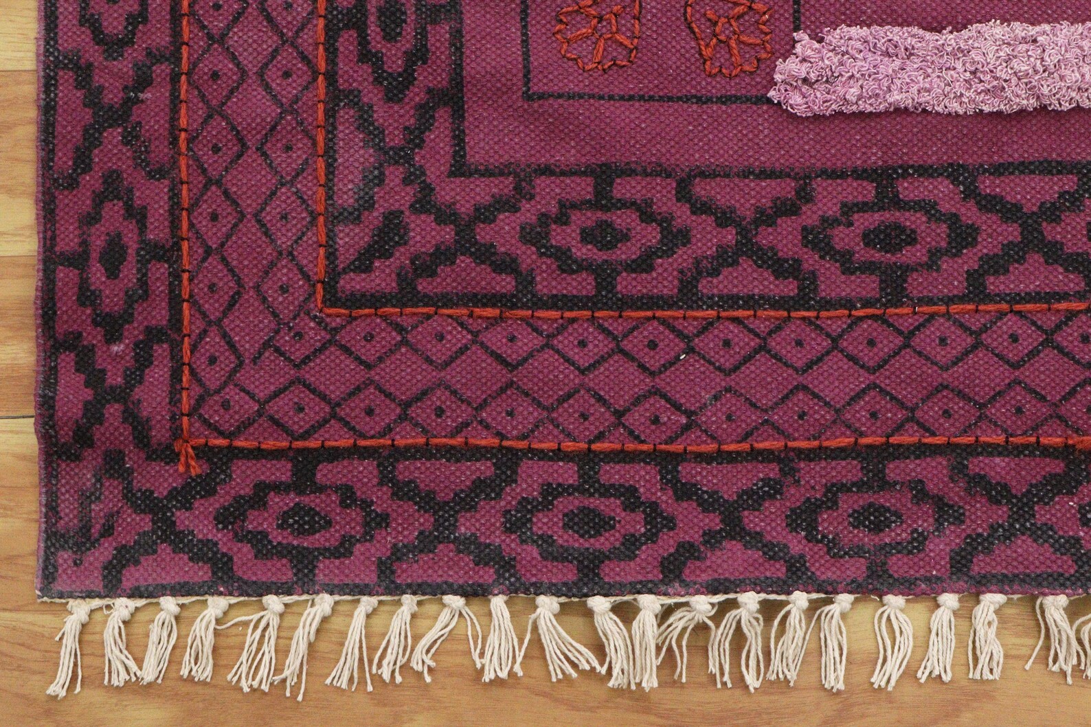 Purple Cotton Hallway Runner Rug, Handwoven Boho Area Rug - Etsy
