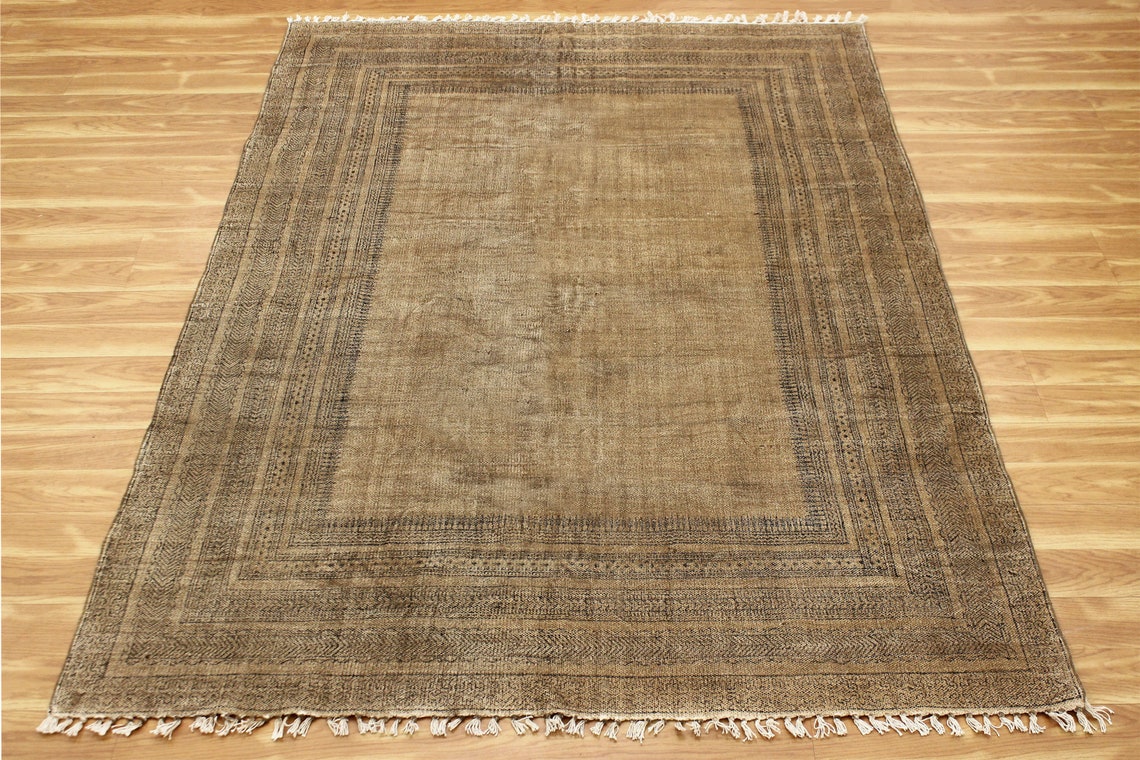 Bronze Runner Rug, Hand Block Print Cotton Dhurrie Kilim - Etsy